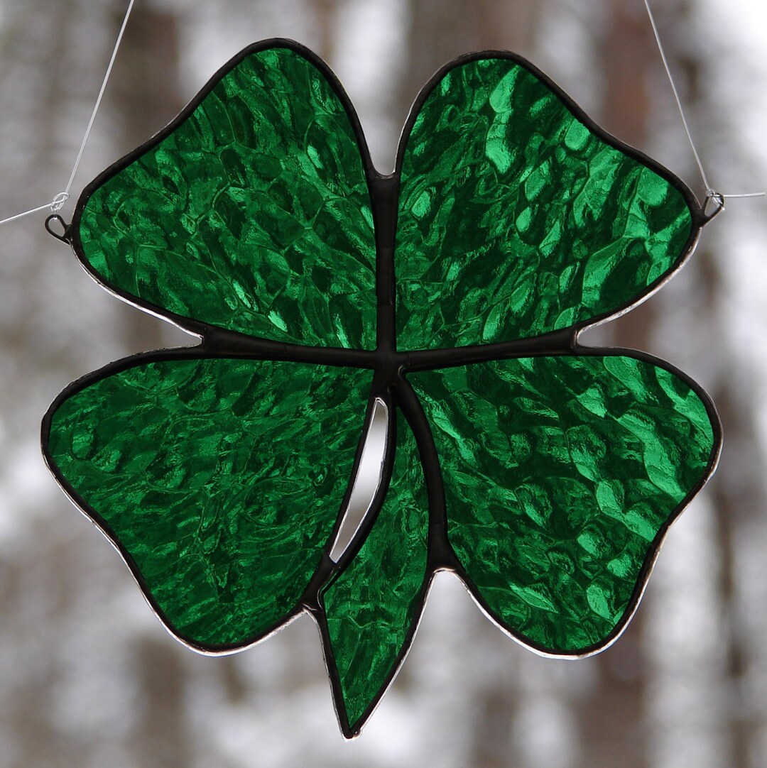 Stained Glass Four Leaf Clover Sun Catcher - Etsy