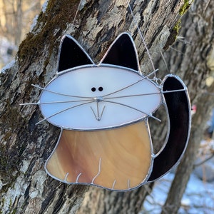 Stained Glass Adorable Calico Cat Sun Catcher - Etsy