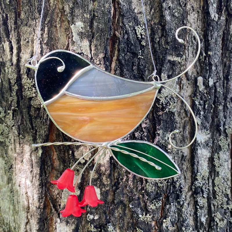 Stained Glass Chickadee - Etsy