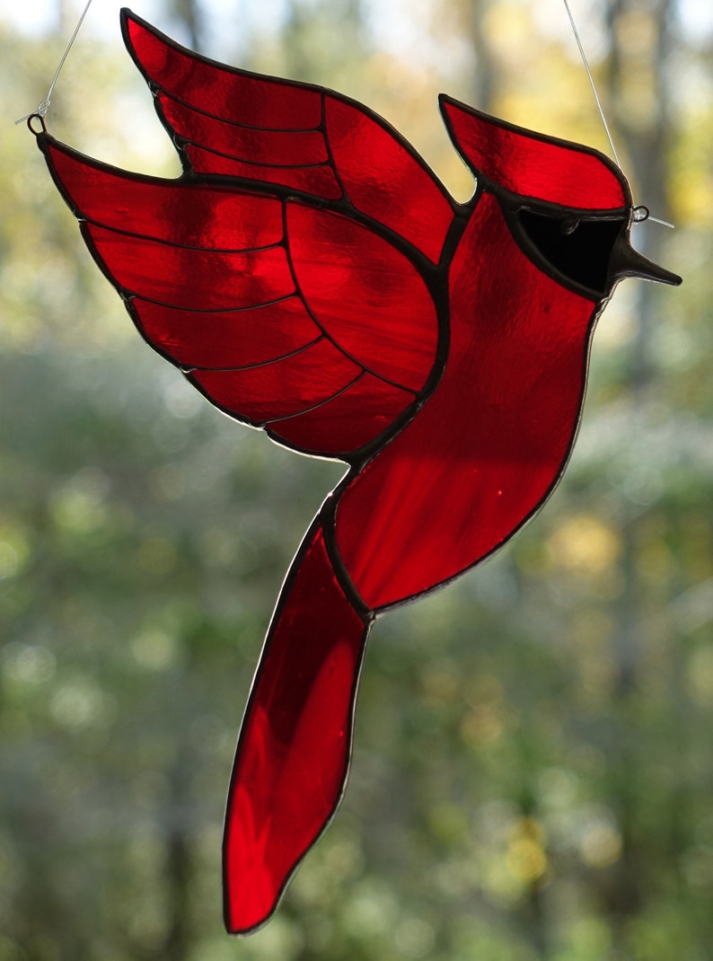 Stained Glass Cardinal Sun Catcher - Etsy