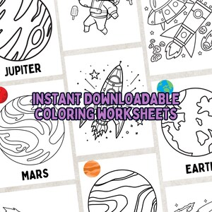 Outer Space Coloring Worksheet, Printable, Digital, Downloadable - Etsy