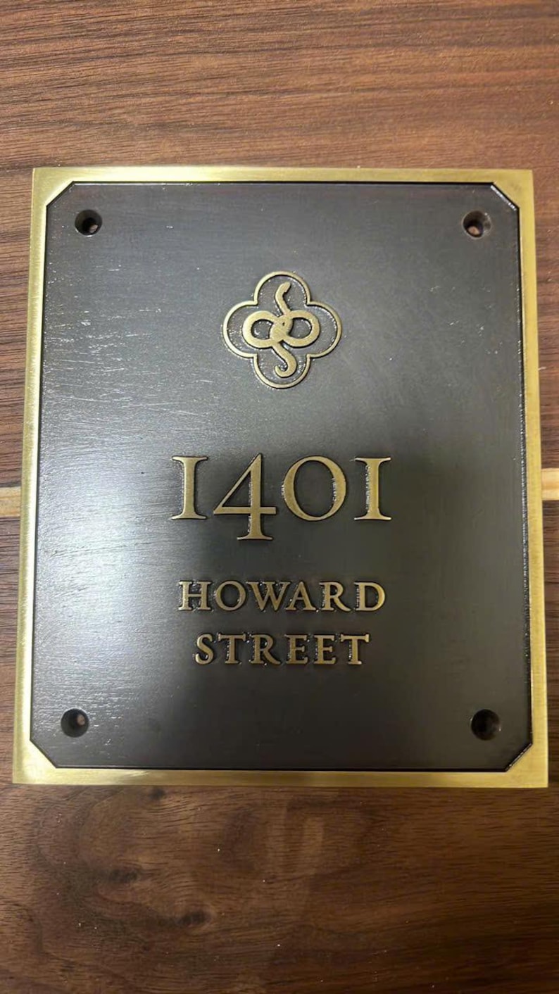 Custom Bronze House Numbers Plate, Traditional Address Sign, Vintage ...