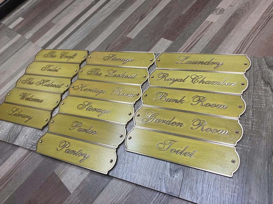 Custom Brass Door Signs & Plaques - Any Language Plaques - Customized ...