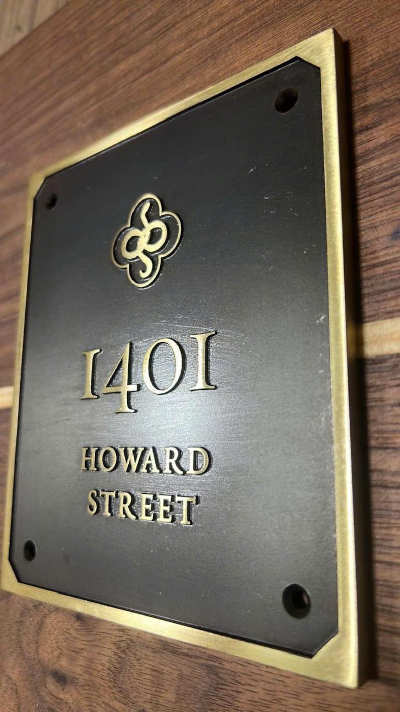 Custom Bronze House Numbers Plate, Address Sign, House Plaque ...