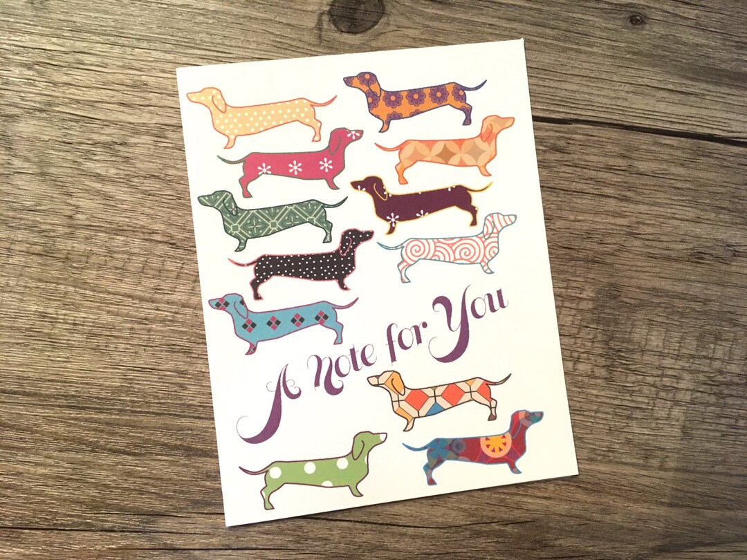 Dachshund - A Note for You Card Set - Etsy