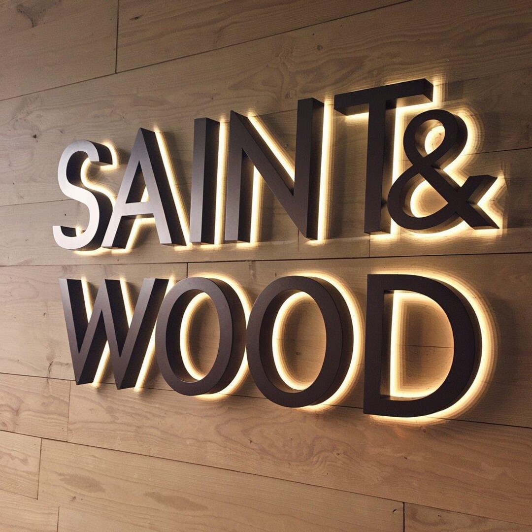 Custom 3D Business Sign, Reception Sign, Metal Backlit Sign, Letters ...