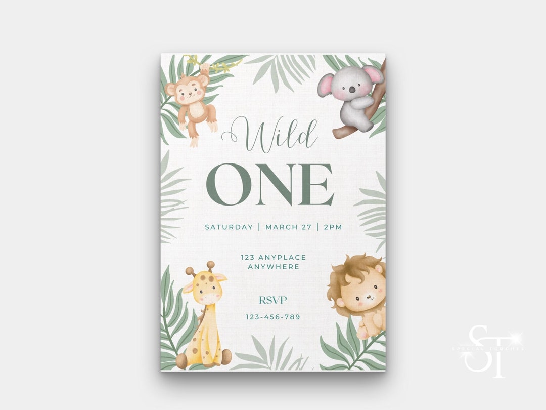Personalised Wild One Digital Birthday Invitation - Etsy