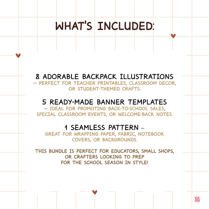 Back to School Clipart Bundle: Backpack Illustrations, Banners, Pattern ...