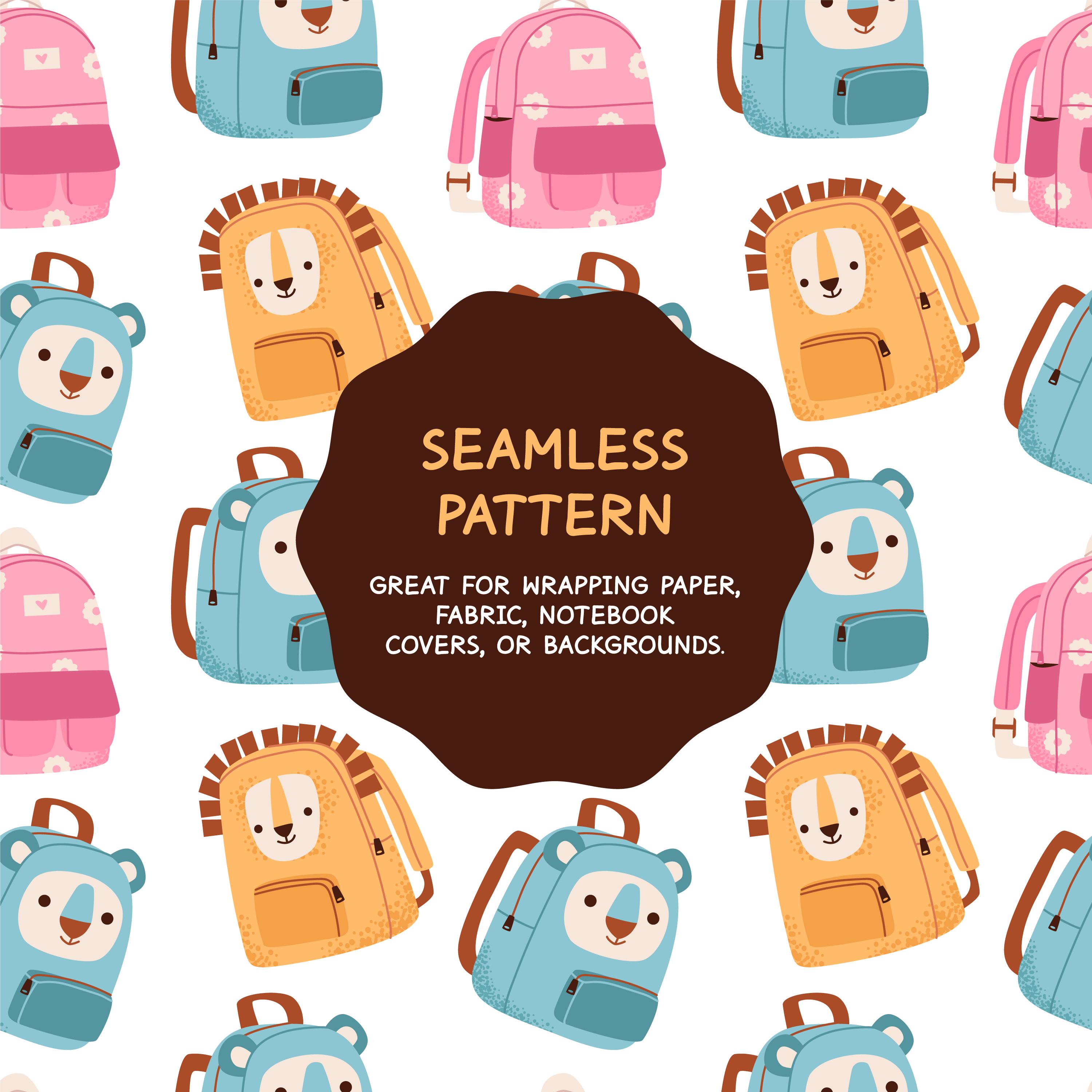 Back to School Clipart Bundle: Backpack Illustrations, Banners, Pattern ...
