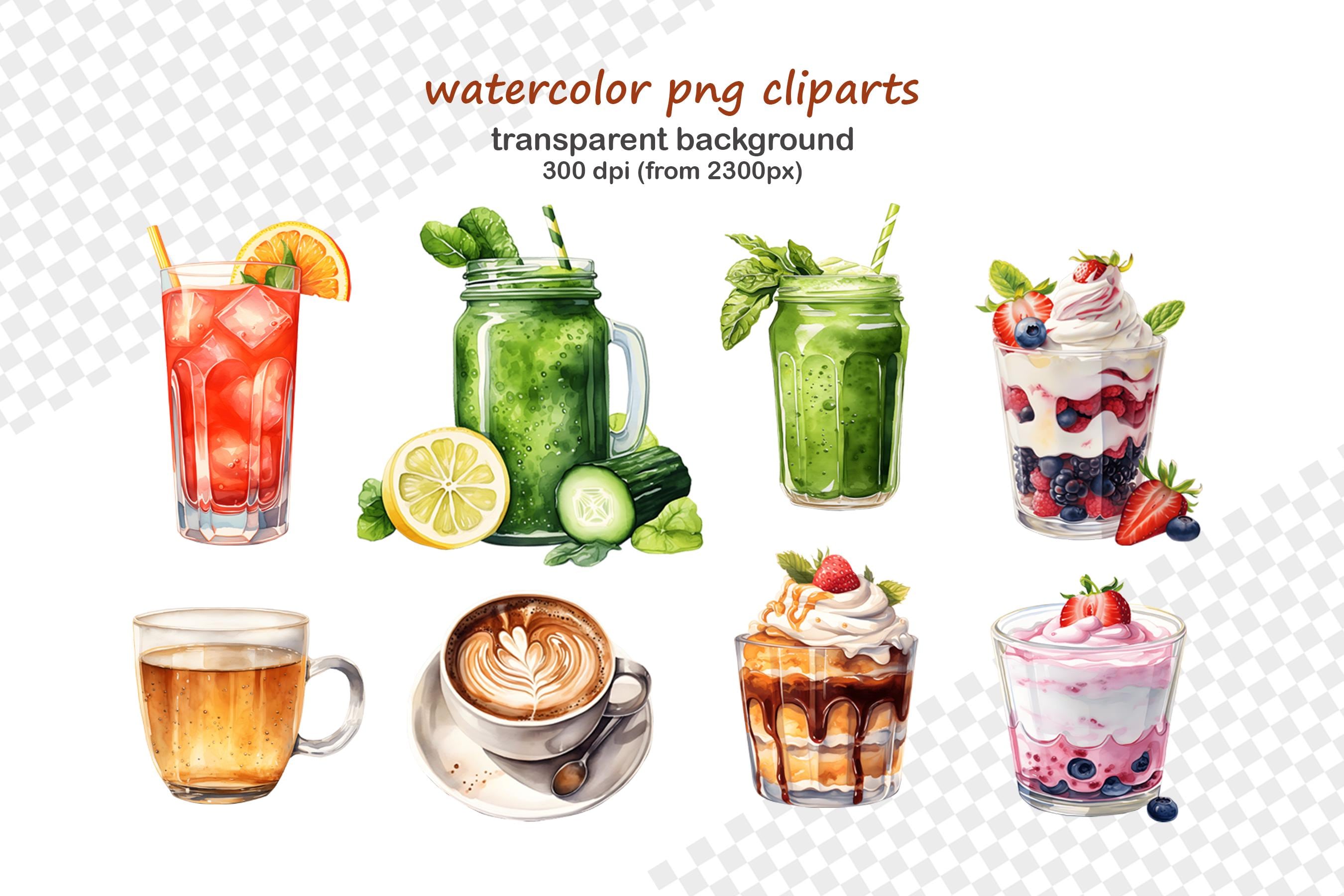 30 Watercolor Breakfast Clipart | Food PNG Illustrations, Brunch Clip ...
