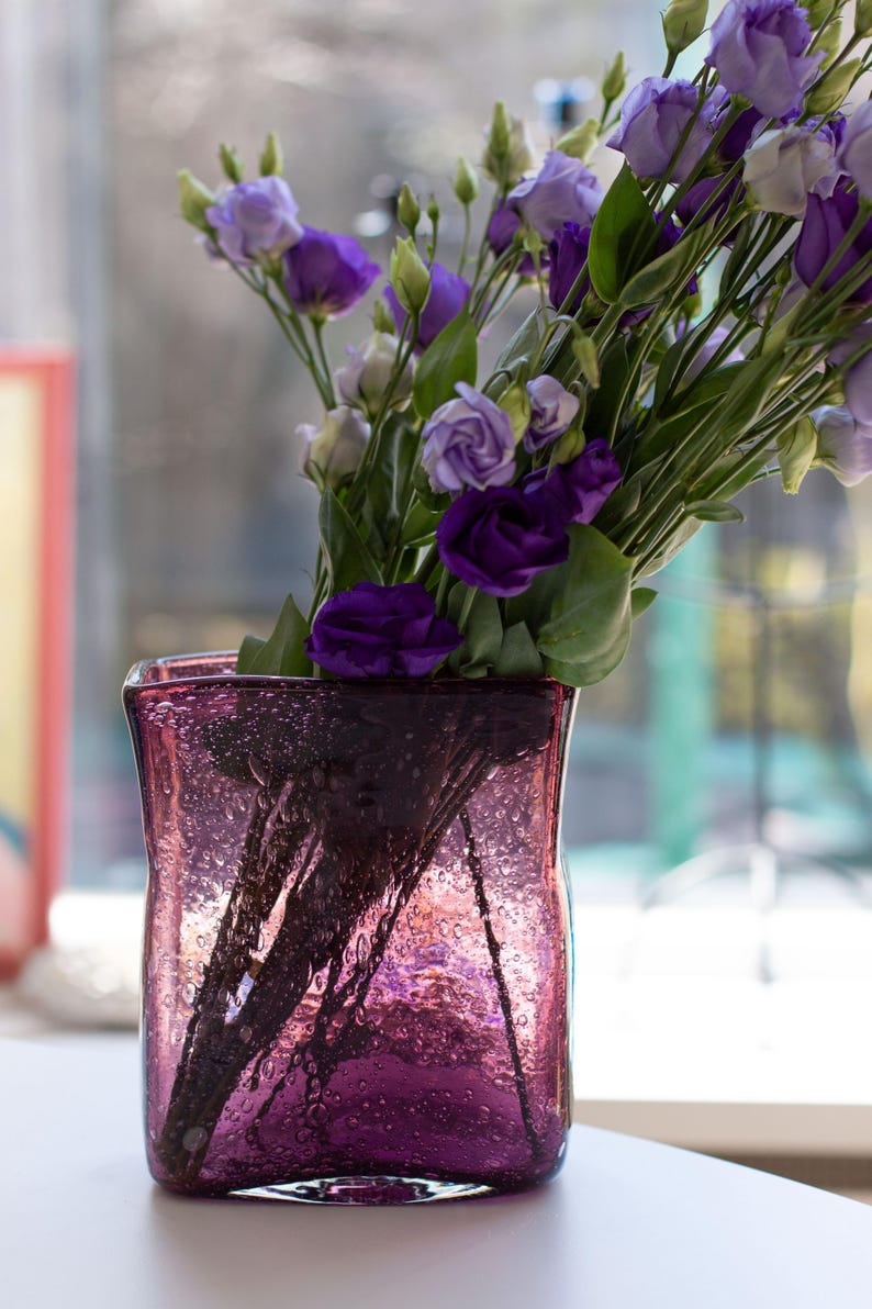 Unique Bubble Glass Flower Vase | Murano Bullicante Art Glass Vase ...