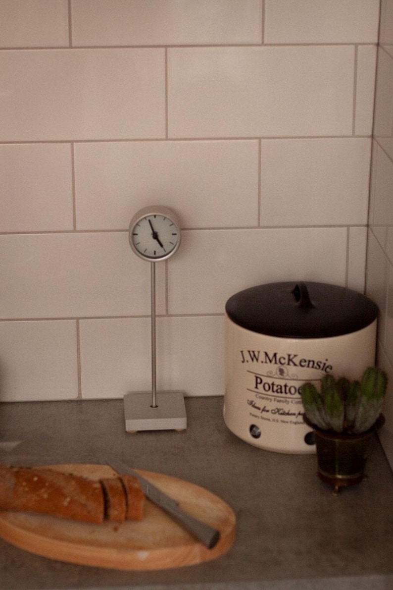 Retro Ikea Desk Clock - Aluminum Base With Adjustable Moving Handle - Etsy