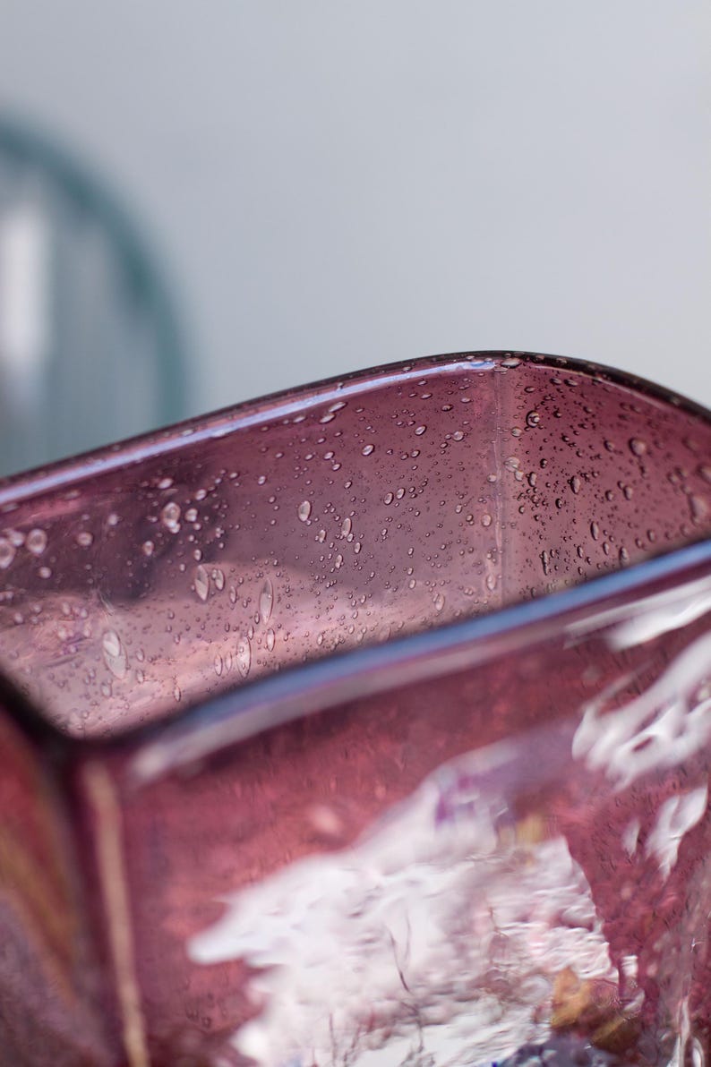 Unique Bubble Glass Flower Vase | Murano Bullicante Art Glass Vase ...
