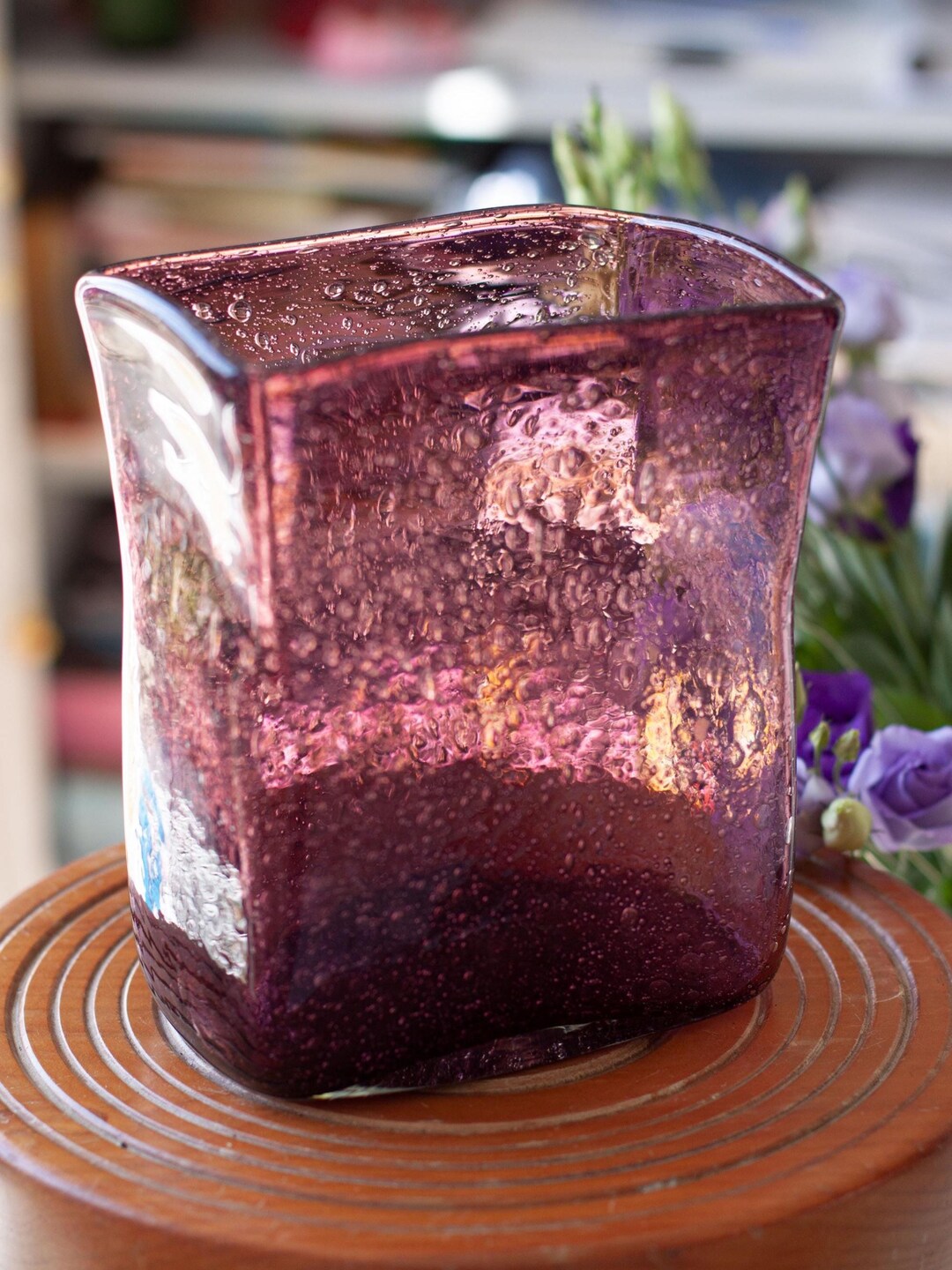 Unique Bubble Glass Flower Vase | Murano Bullicante Art Glass Vase ...