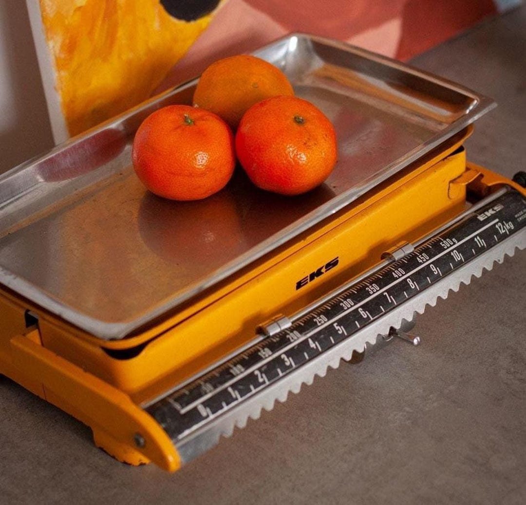 Collectible 60s EKS Orange Kitchen Scale - Scandinavian Retro Decor - Etsy