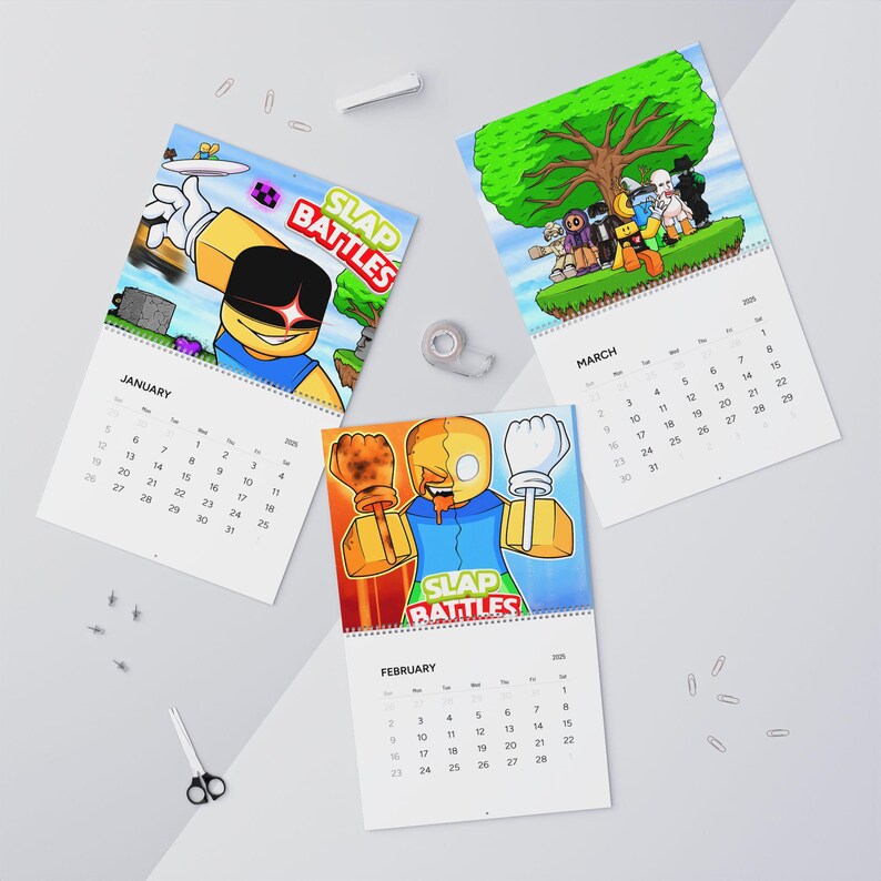 Roblox Slap Battle Video Games Gift Gamers Lovers Kids Wall Calendars ...