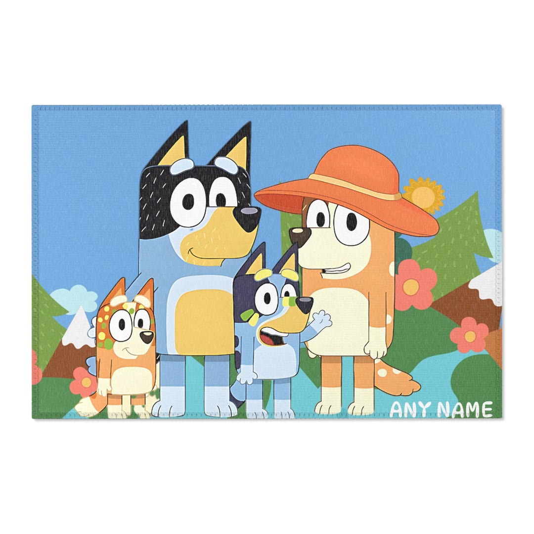 Blue Family Dog Bluey Personalized Area Rugs - Etsy