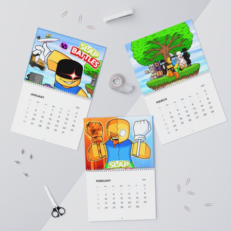 Roblox Slap Battle Video Games Gift Gamers Lovers Kids Wall Calendars ...