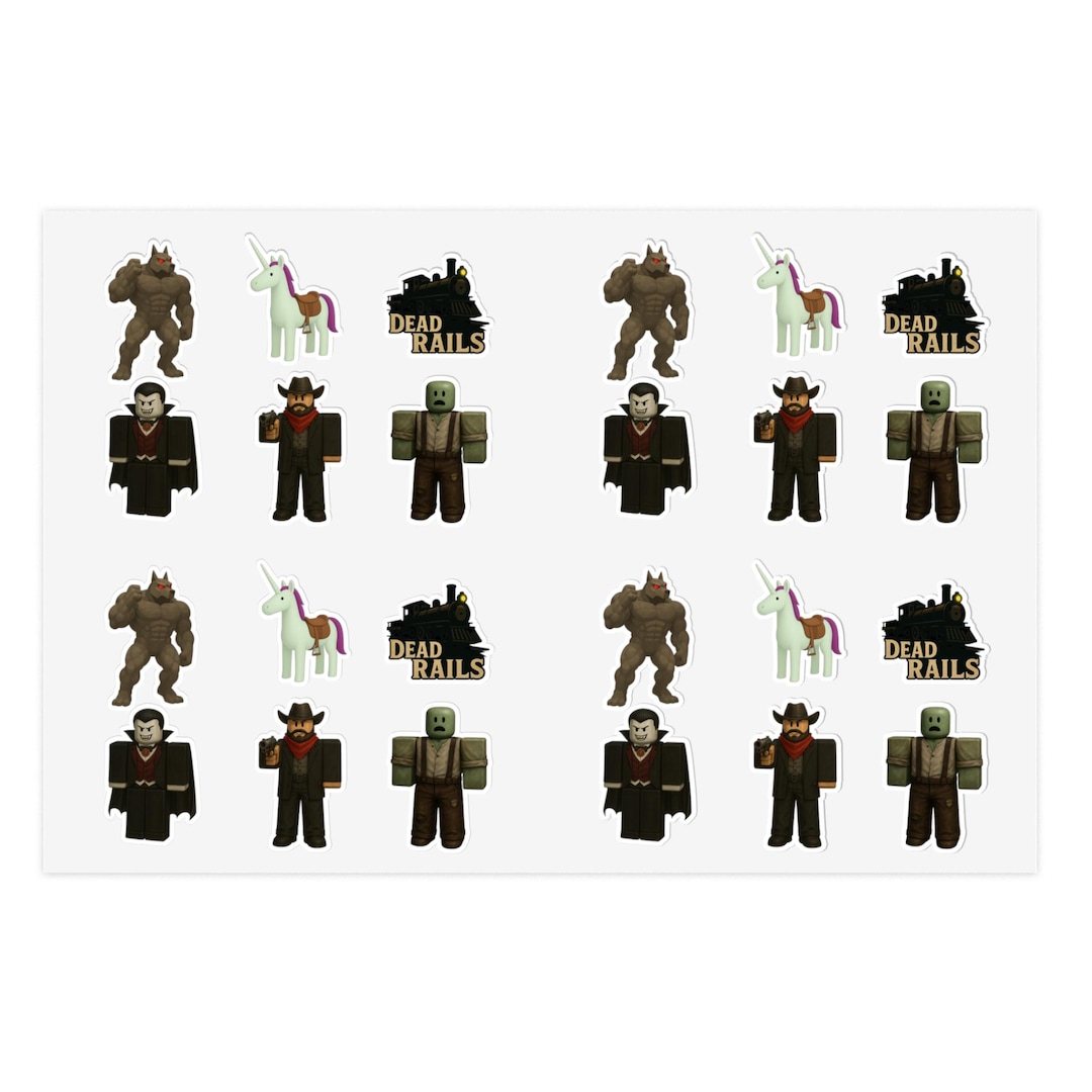 Dead Rails Wolf, Vampire, Cowboy, Zombie and Unicor Roblox Sticker ...