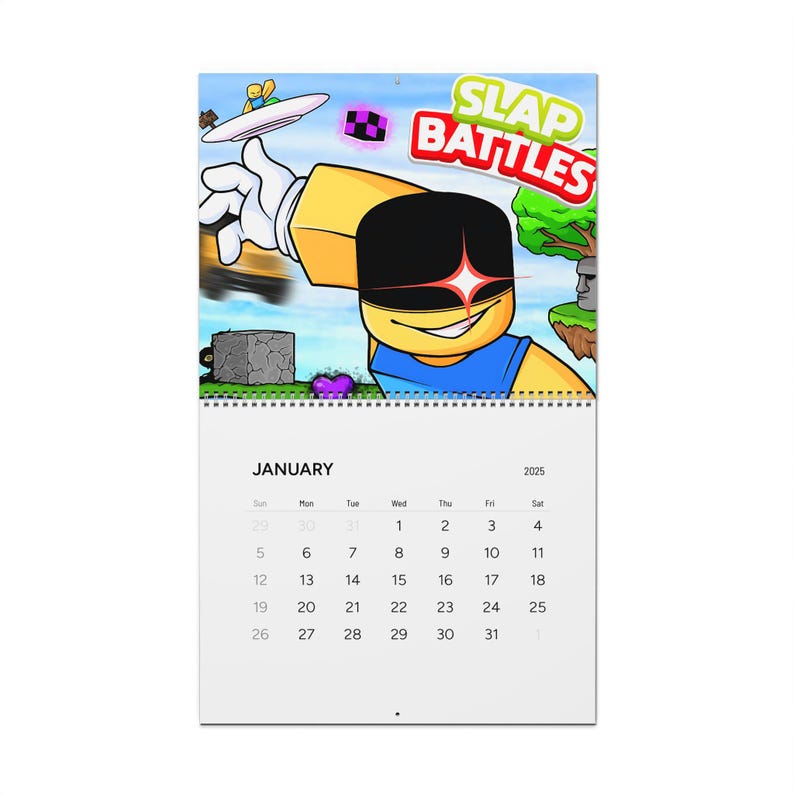 Roblox Slap Battle Video Games Gift Gamers Lovers Kids Wall Calendars ...