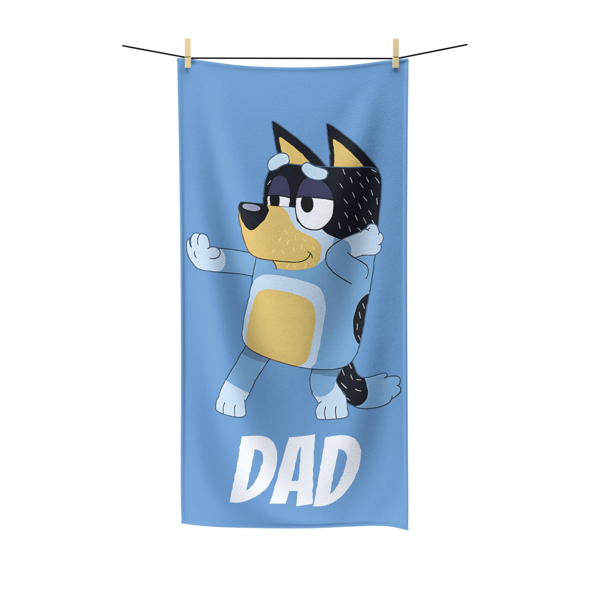Bluey Family Bandit DAD Towel, Summer Vacation, Pool Beach Trip ...