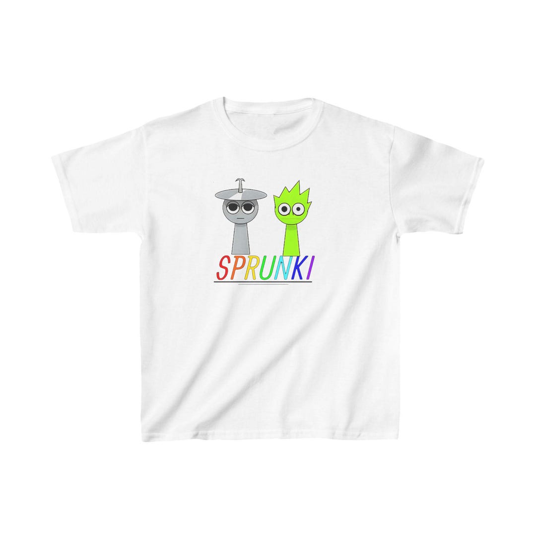 Sprunki Cymbal Green and Pink Rabbit Characters Kids Heavy Cotton™ Tee ...