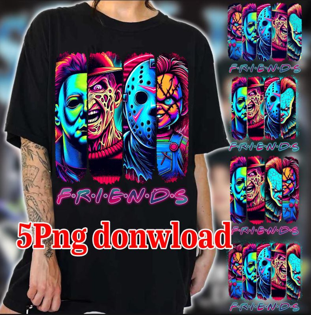 Halloween Neon Horror Characters Png, Horror Neon Halloween Png, Horror ...