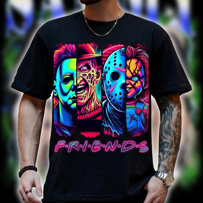 Halloween Neon Horror Characters Png, Horror Neon Halloween Png, Horror ...