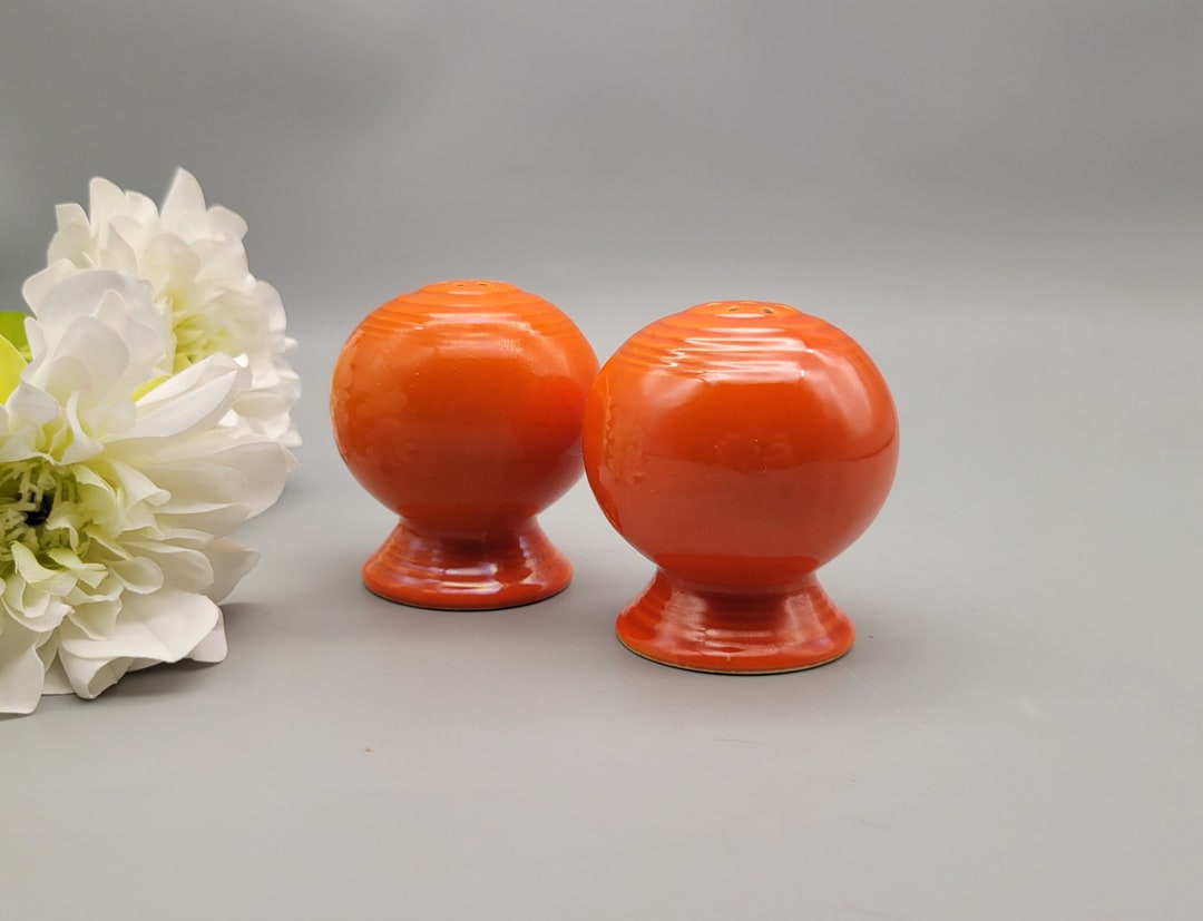 Antique Fiesta Red Salt & Pepper Shaker Set by Homer Laughlin - Vintage ...