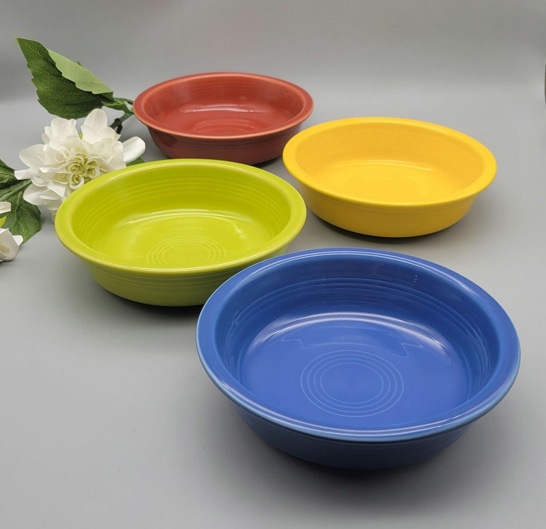 Homer Laughlin Fiesta Ware 7" Coupe Soup Bowls - Lapis Blue - Paprika ...
