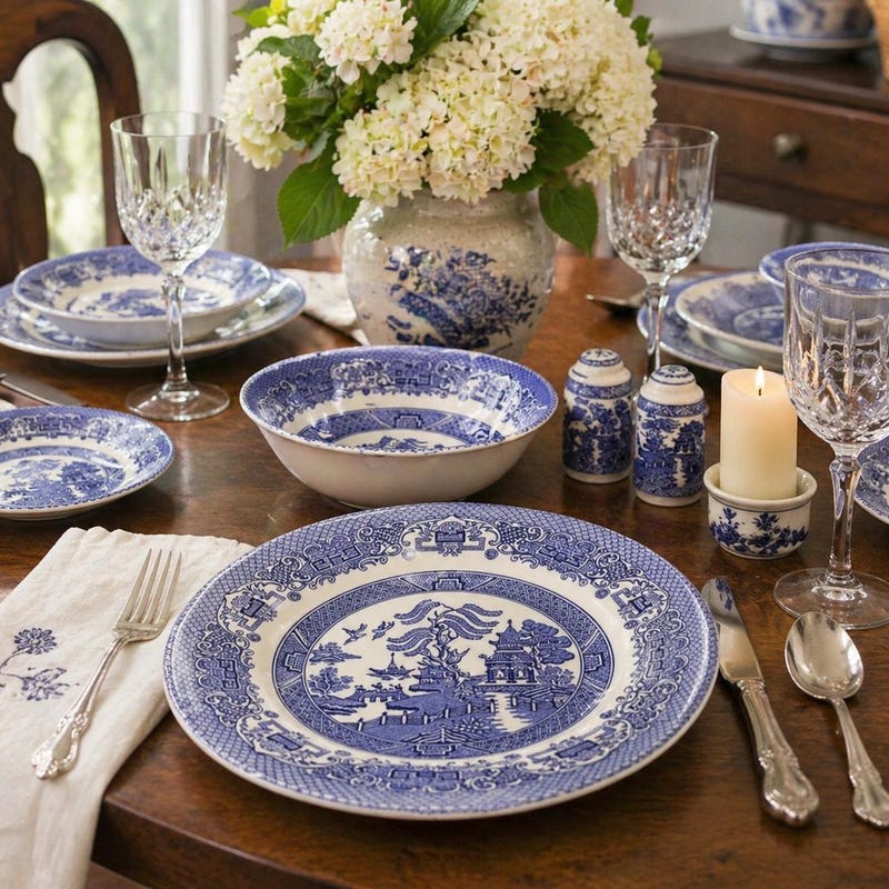 English Willow Dinnerware - Etsy