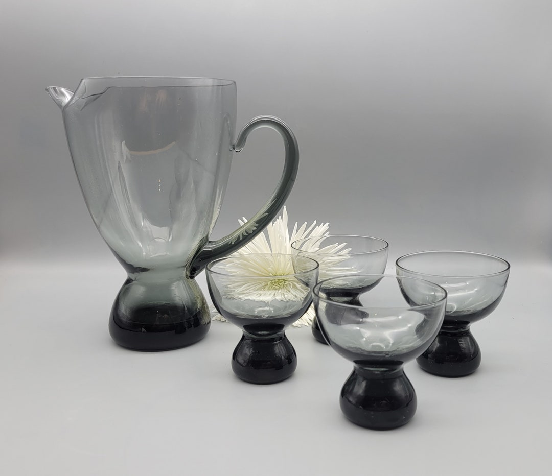 Mid Century Modern Vintage Morgantown Round Smoke Glass Cocktail ...