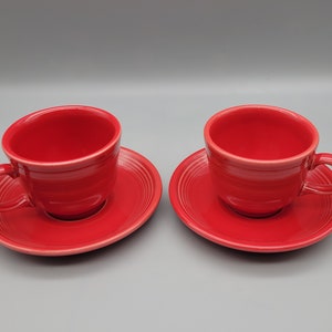 Fiesta Scarlet Ring Handled Cup and Saucer Set of 2 Scarlet Red ...