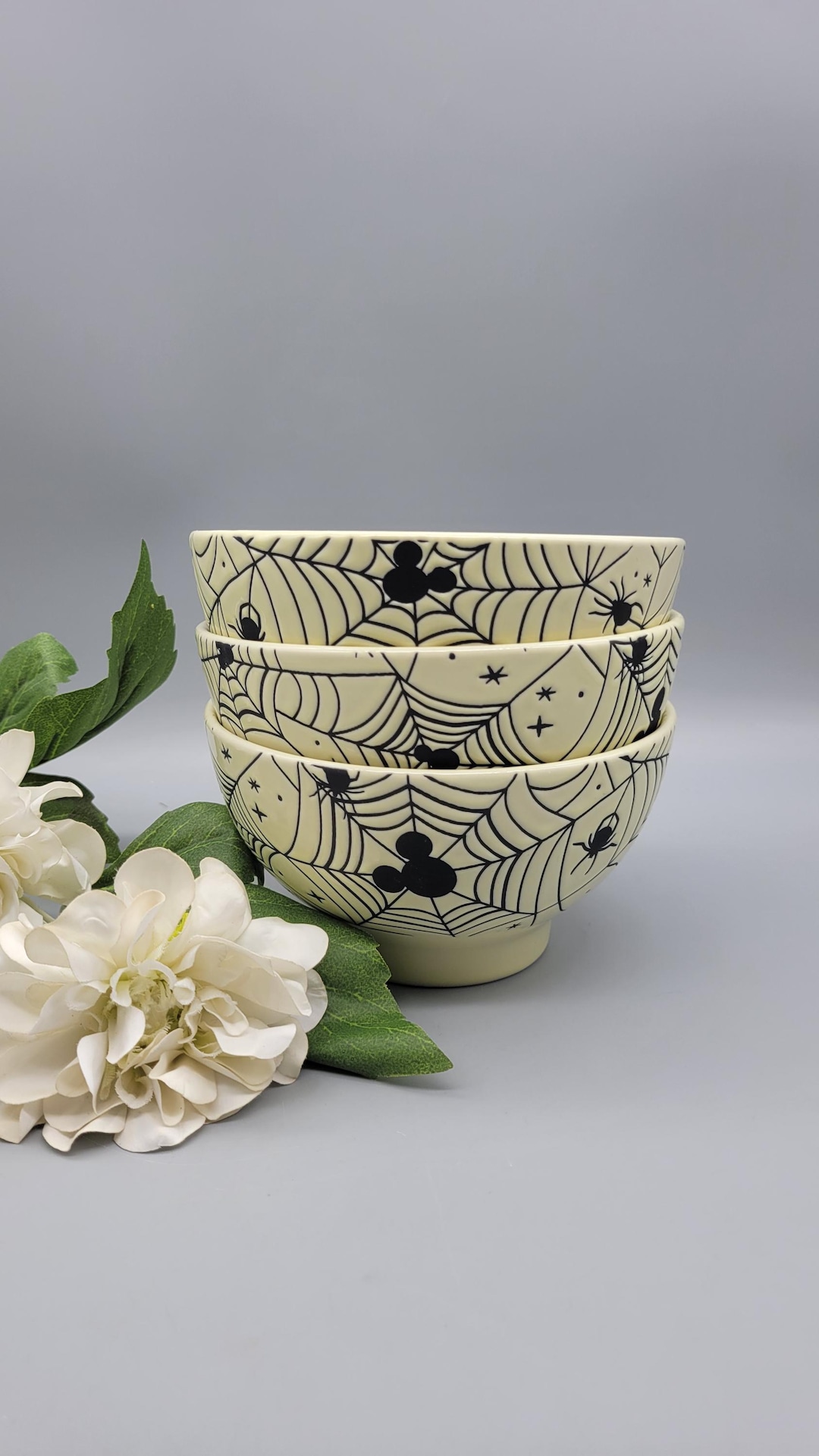 Vintage Walt Disney Mickey Mouse Spider Web Bowls by Zrike Spooky ...