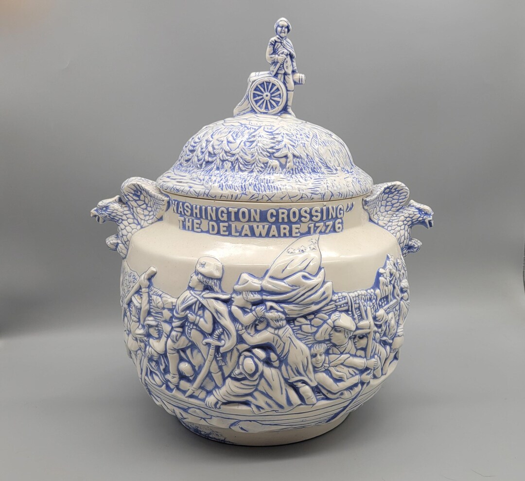 Rare Vintage Washington Crossing the Delaware 1776 Blue & White Ceramic ...