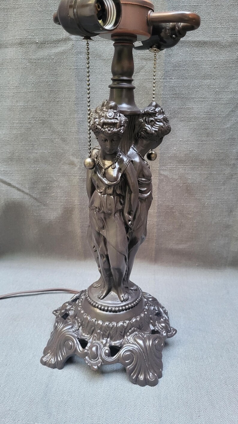 Vintage Three Graces Table Lamp | Neoclassical Goddess Figural Lamp ...