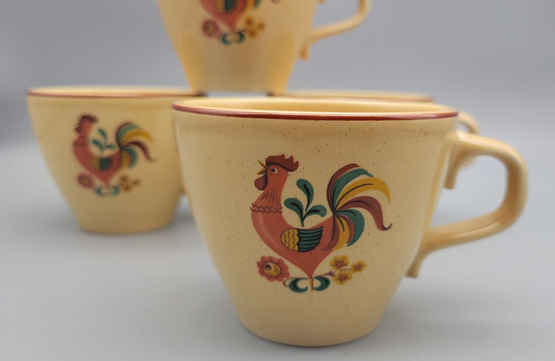 Vintage Reveille Rooster Cups - Taylor Smith Taylor - Set of 4 ...