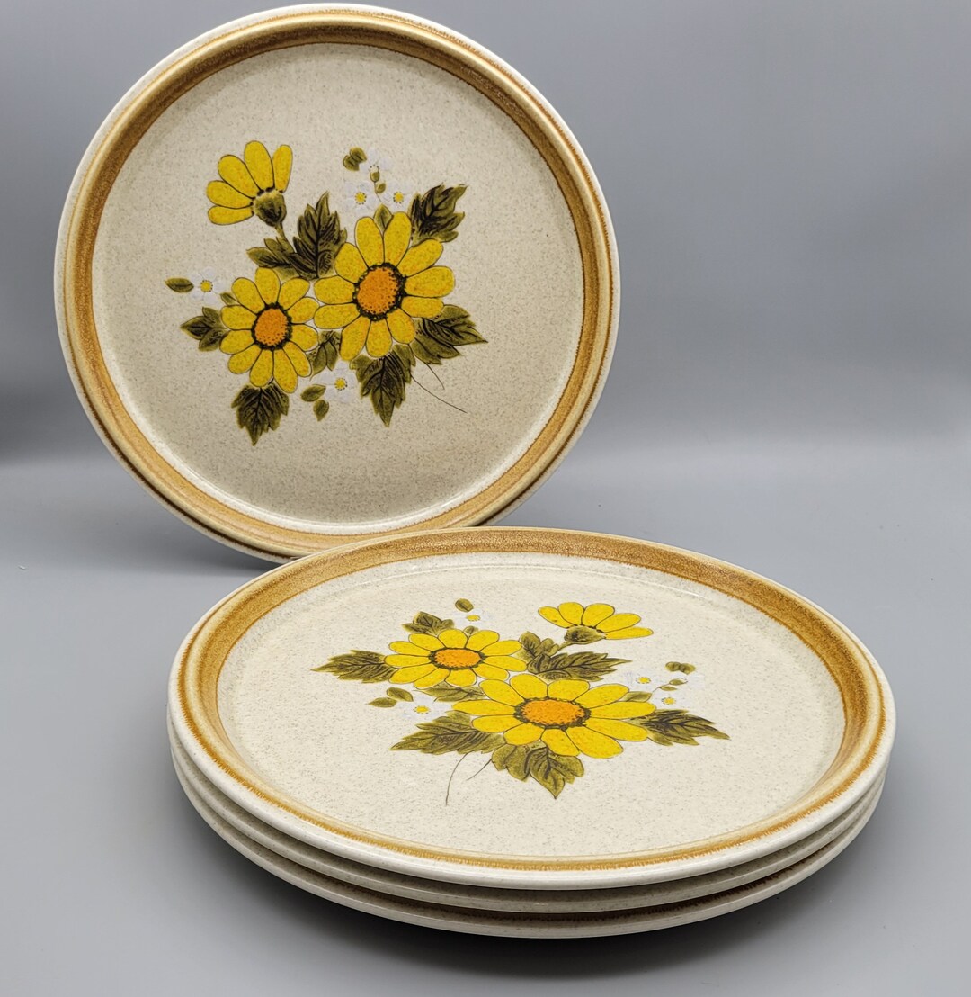 Mikasa Melissa Dinner Plate Dish Set Vintage 70s Stoneware Dinnerware ...