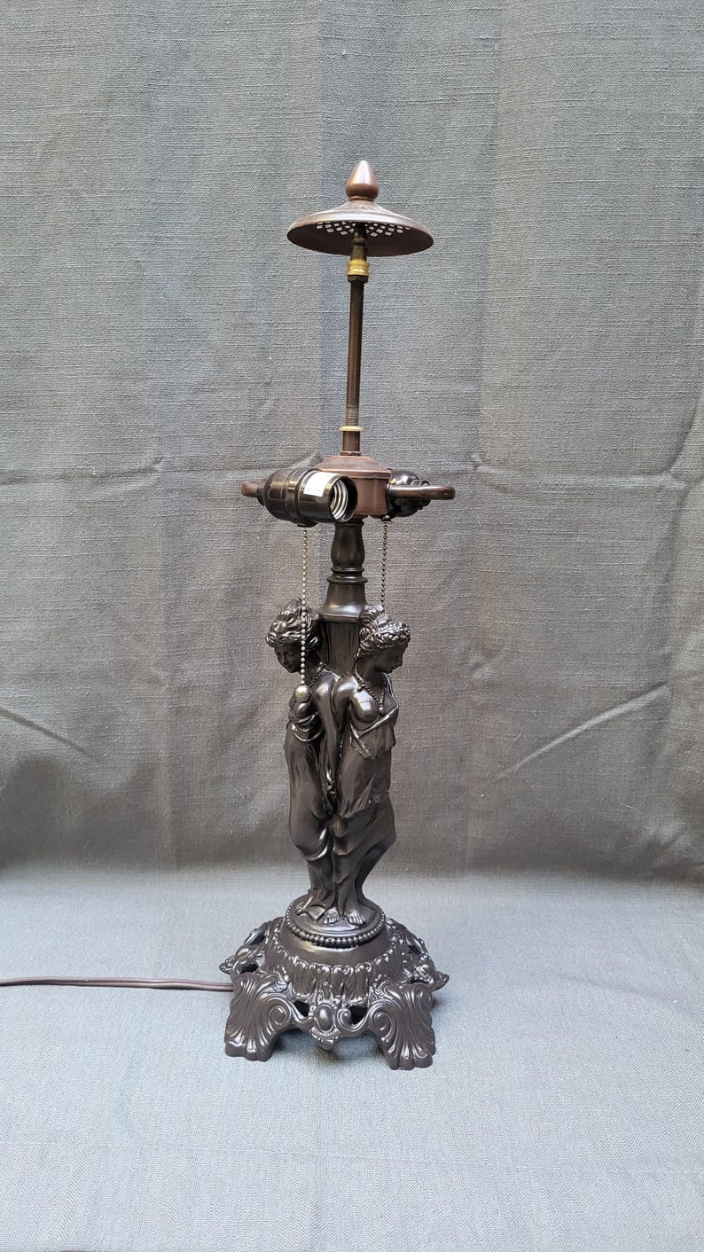 Vintage Three Graces Table Lamp | Neoclassical Goddess Figural Lamp ...