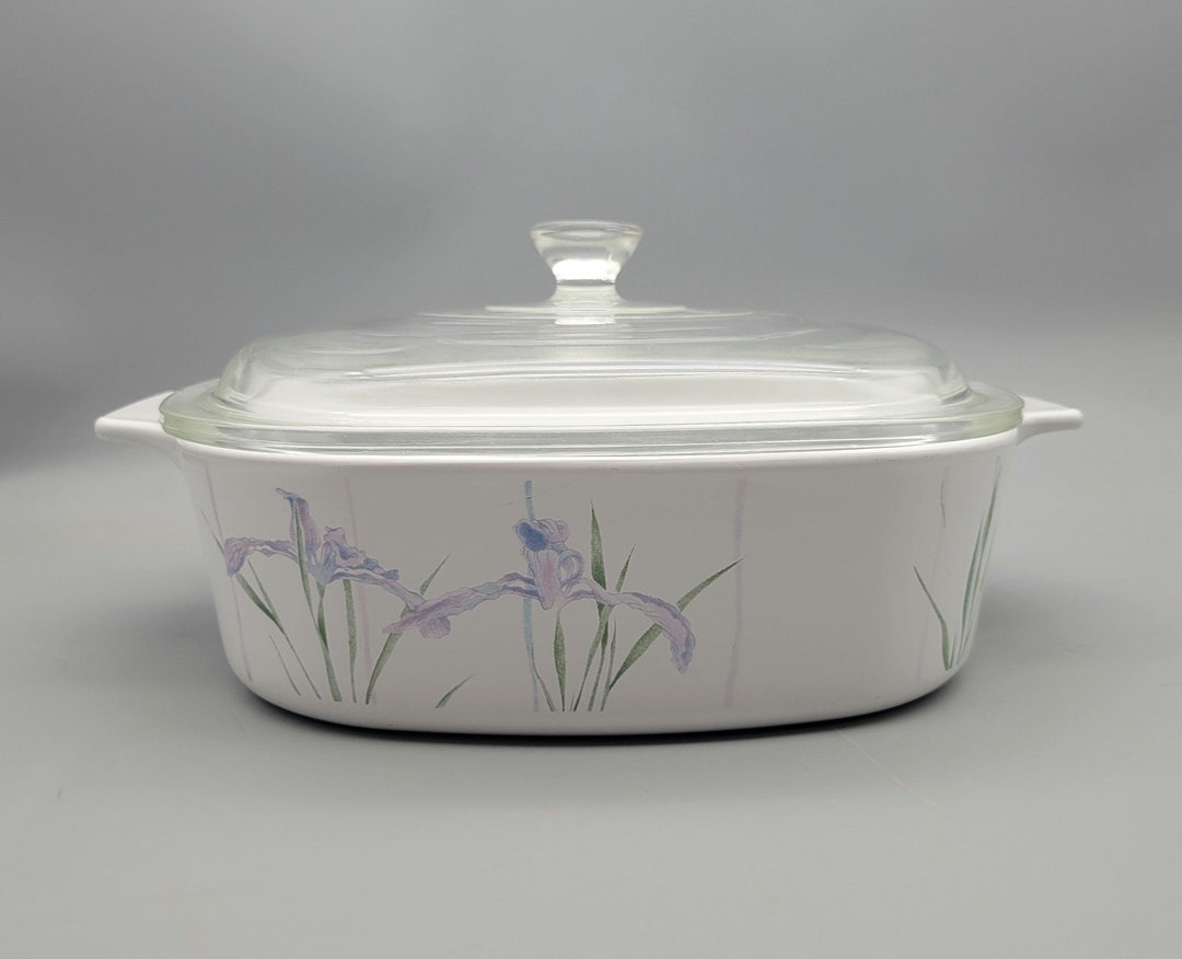 Vintage Corning Ware Shadow Iris 2 Quart Casserole With Lid - Classic Corelle Shadow Iris Baking ...
