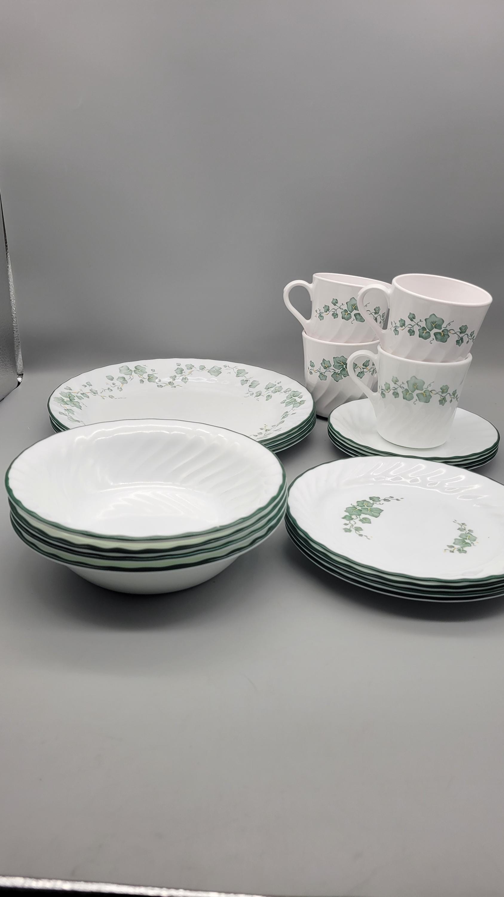 Vintage Corelle Dinnerware Set Corning Ware Callaway Ivy - 20 Piece ...