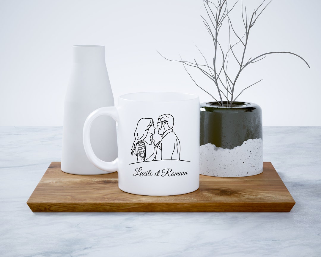 Contour Portrait / Line Art Mug / Line Drawing Portrait / Photo Mug ...