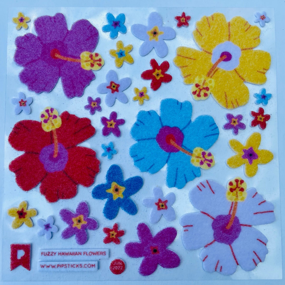 Pipstickers by Pipsticks - Fuzzy Hawaiian Flowers, June 2022 - Etsy