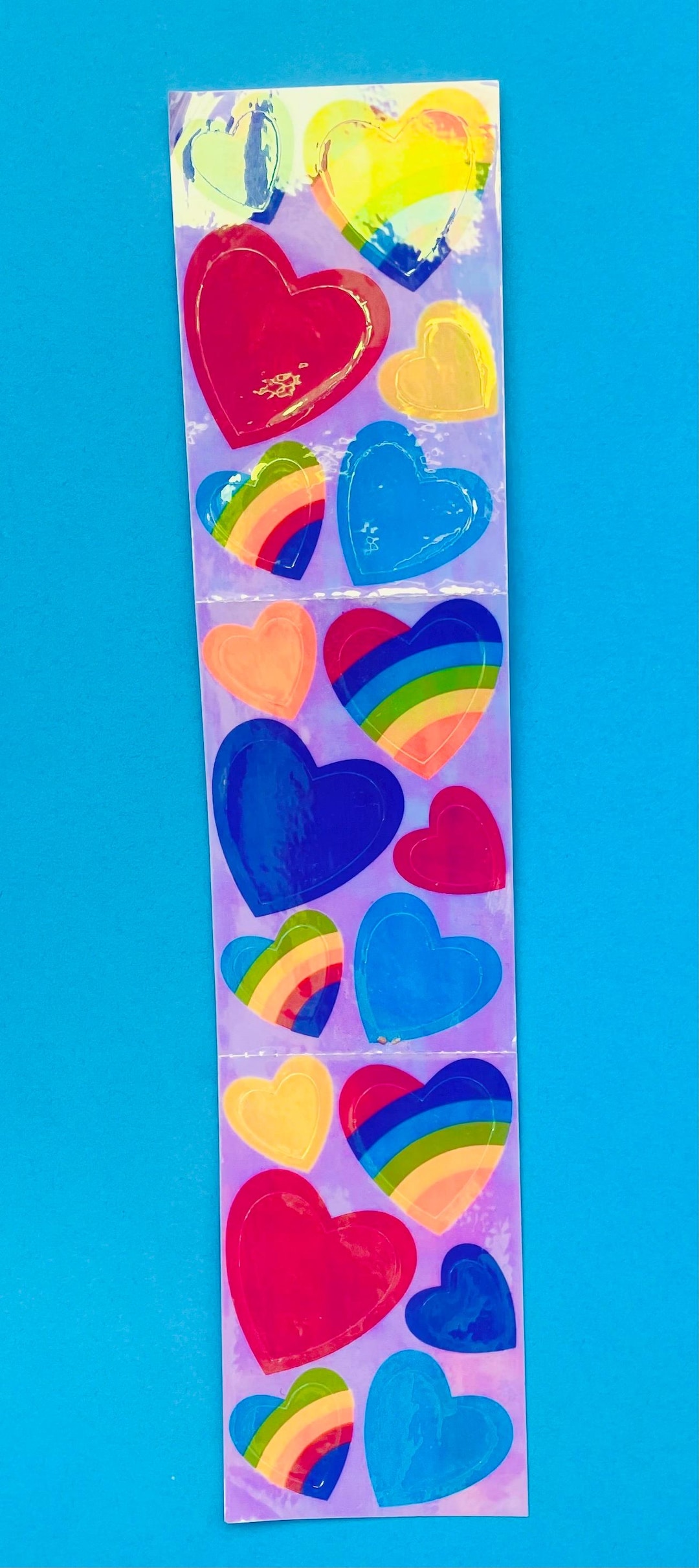 RARE Vintage Lisa Frank Pearlescent Heart Sticker Strip - Etsy