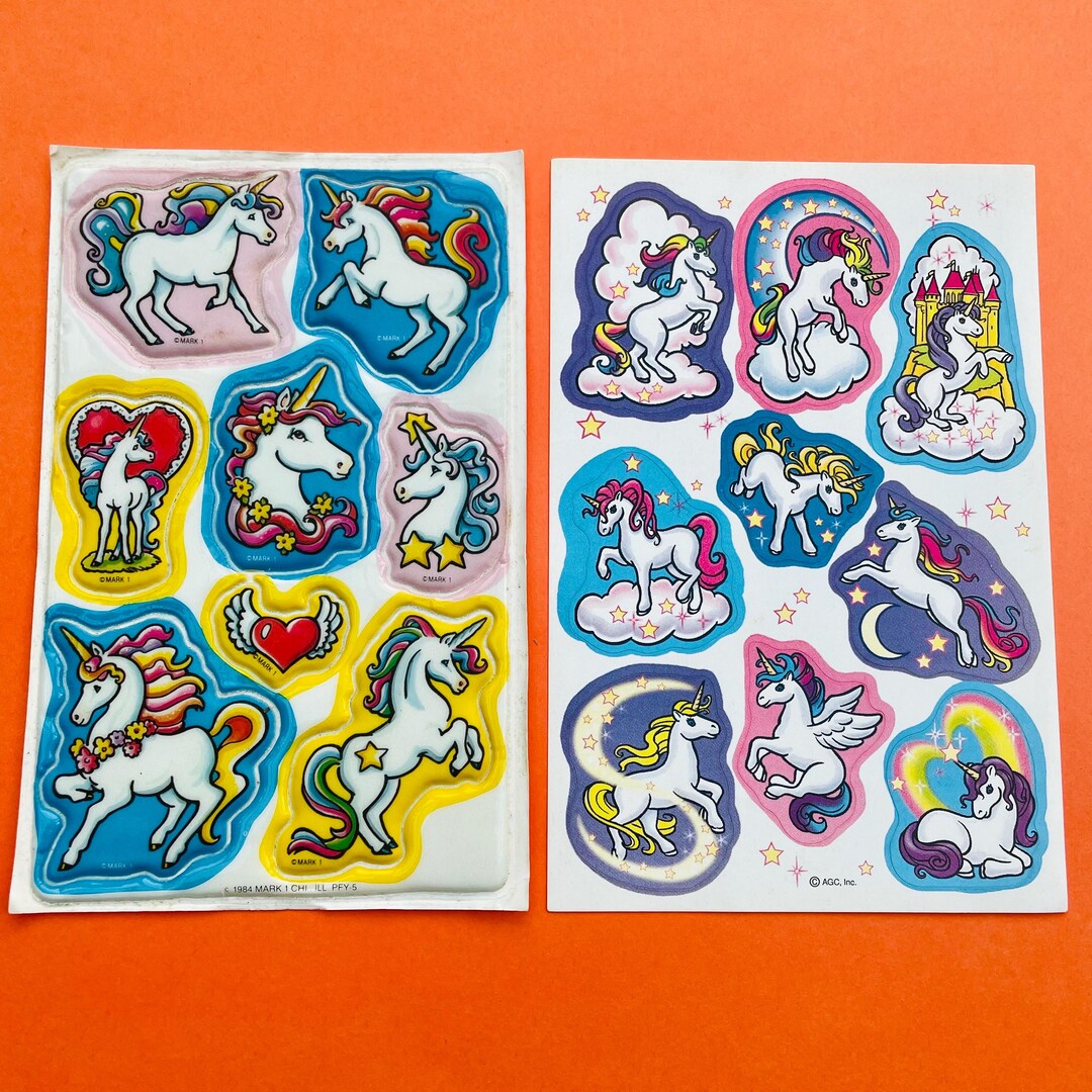 Large Vintage Unicorn Stickers - Mark 1 Puffy Scratch & Sniff OR AGC ...
