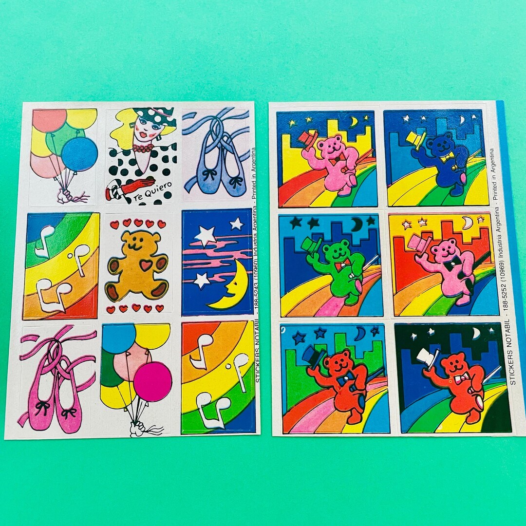 VERY RARE Pair of Vintage 80s Sticker Sheets - Reproductions of Iconic ...