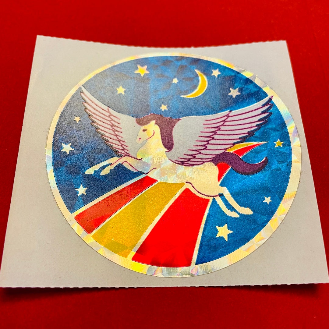 Large Very Rare Vintage Prismatic Sandylion “pegasus Jumping Over a ...