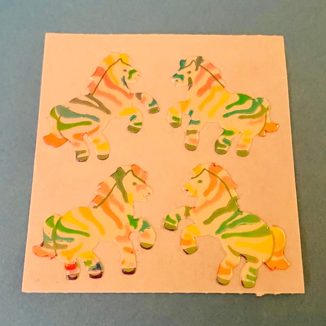 VERY RARE Vintage 80s Sandylion Pearlescent Rainbow Zebras Mod! - Etsy