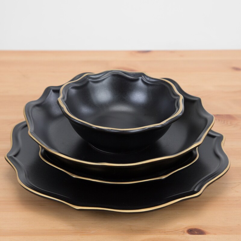 Gold Dinnerware Set - Etsy