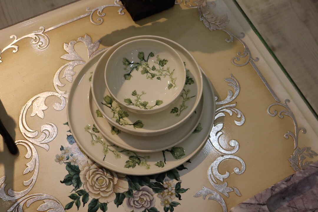 Handmade Porcelain Dinner Set 1 to 12 Person Options Includes Dinner ...